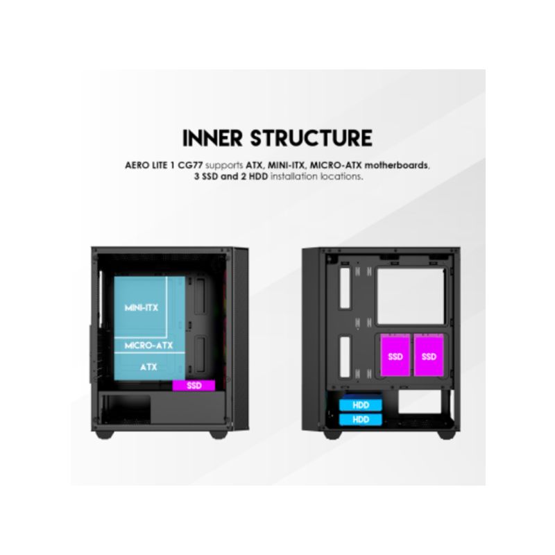 Kućište Fantech PC CASE CG773x120mm FRGB ventilatoriMidi Tower, ATX ...