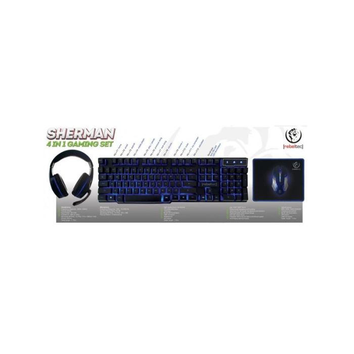 Tastatura SET Rebeltec wired gaming set keyboard + headphones + mouse ...