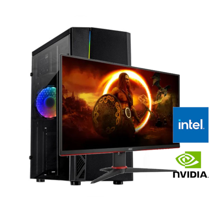Gaming računar Intel i3-10100F, 16GB, 512GB, GTX 1650 4GB i AOC G2 27G2SPAE/BK 165Hz 1ms